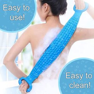 Silicone Back Scrubber for Shower/Silicone Body scrubber and Foot scrub/Exfoliating brush - Extra-large and Dual-sided texture fulfilling all your cleaning needs.