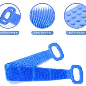 Silicone Back Scrubber for Shower/Silicone Body scrubber and Foot scrub/Exfoliating brush - Extra-large and Dual-sided texture fulfilling all your cleaning needs.