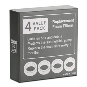 iPettie Water Fountain Sponge, or Foam Filters for iPettie Stainless Steel Cat Drinking Fountain, IP-670-S4, 4 Packs