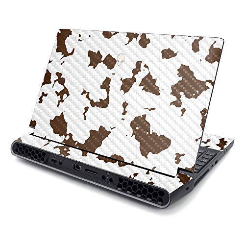 MightySkins Carbon Fiber Skin Compatible with Alienware Area-51M 17" (2019) - Brown Cow | Protective, Durable Textured Carbon Fiber Finish | Easy to Apply, Remove, and Change Styles | Made in The USA