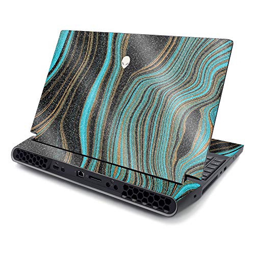 MightySkins Glossy Glitter Skin Compatible With Alienware Area-51M 17" (2019) - Blue Canyon | Protective, Durable High-Gloss Glitter Finish | Easy to Apply, Remove, and Change Styles | Made in The USA