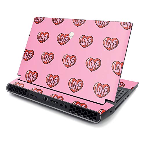 MightySkins Skin Compatible with Alienware Area-51M 17" (2019) - Retro Love | Protective, Durable, and Unique Vinyl Decal wrap Cover | Easy to Apply, Remove, and Change Styles | Made in The USA