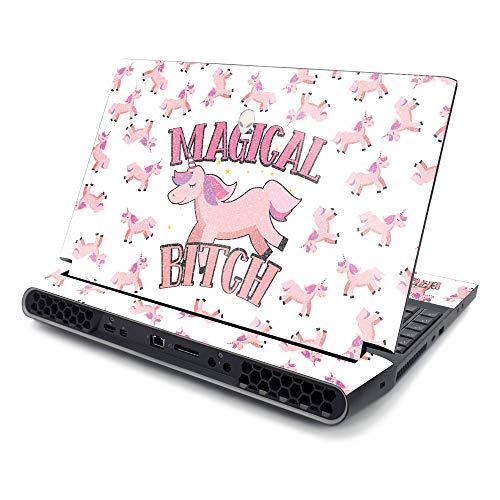 MightySkins Glossy Glitter Skin Compatible with Alienware Area-51M 17" (2019) - Magical B | Protective, Durable High-Gloss Glitter Finish | Easy to Apply, Remove, and Change Styles | Made in The USA