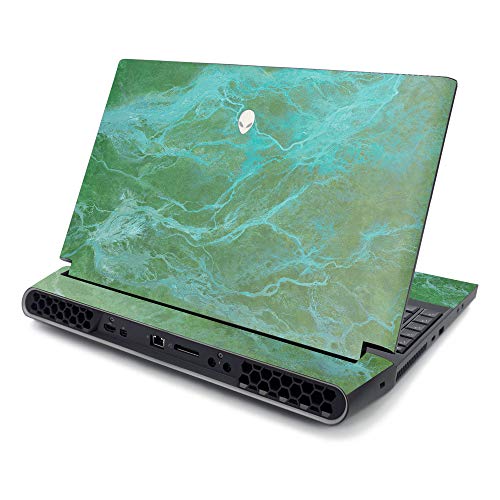 MightySkins Skin Compatible with Alienware Area-51M 17" (2019) - Lime Marble | Protective, Durable, and Unique Vinyl Decal wrap Cover | Easy to Apply, Remove, and Change Styles | Made in The USA