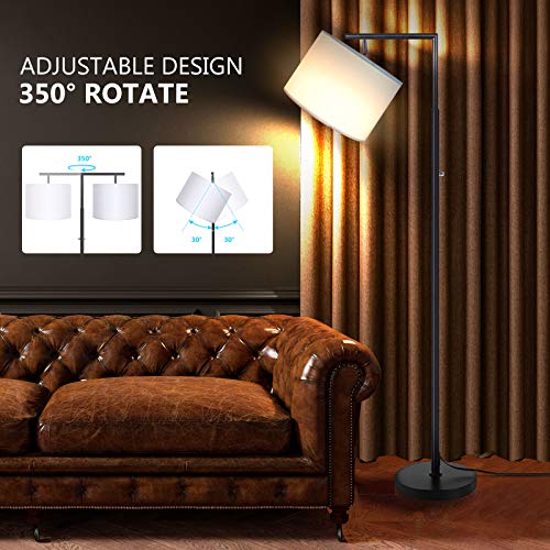 Yang Hong Yu Floor lamp,Stepless Brightness &4 Color Temperature Modern Standing Shade Led Floor Lamp with Remote & Rotary Switch Control Classic Standing Lamp for Living Room and Bedroom (Black)