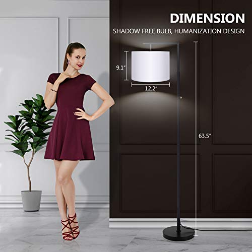 Yang Hong Yu Floor lamp,Stepless Brightness &4 Color Temperature Modern Standing Shade Led Floor Lamp with Remote & Rotary Switch Control Classic Standing Lamp for Living Room and Bedroom (Black)