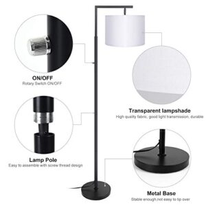 Yang Hong Yu Floor lamp,Stepless Brightness &4 Color Temperature Modern Standing Shade Led Floor Lamp with Remote & Rotary Switch Control Classic Standing Lamp for Living Room and Bedroom (Black)