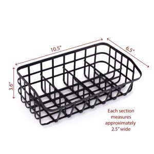 Baflan Tea Bag Organizer Caddy - Metal Tea Box Storage Holder for Tea, Cups, Pods, Packets, Condiment Accessories - Black