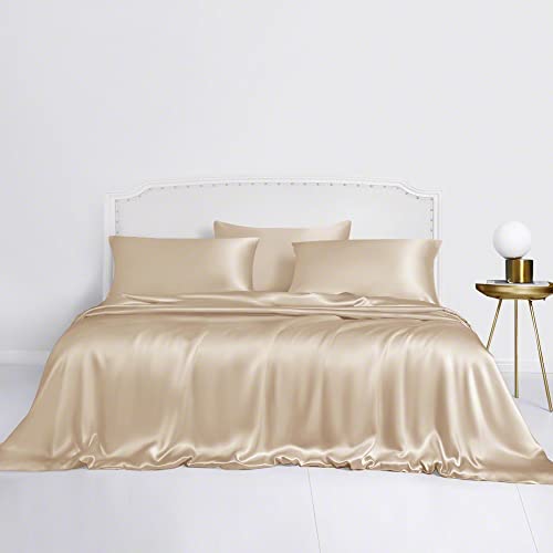 Linenwalas 100% Organic Bamboo Duvet Cover Set Queen- Duvet Cover 90x90 Inches, Buttery Soft Lightweight, Silk Cooling Duvet Cover Set with Zipper Closure for Queen Size Bed (Beige/Taupe, Queen)