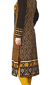 Women's Long Kurti Indian Kurti Top Tunic India Clothes (Black/Brown, 4XL)