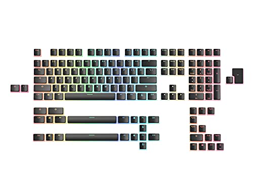 Glorious Aura V2 (Black) - PBT Pudding Keycaps for Mechanical Keyboards - ANSI (US), ISO Compatible - Supports Full Size, TKL, 75%, 60% Layouts