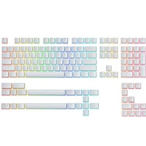 Glorious Aura V2 (White) - PBT Pudding Keycaps for Mechanical Keyboards - ANSI (US), ISO Compatible - Supports Full Size, TKL, 75%, 60% Layouts