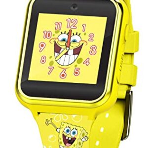 Accutime Kids Nickelodeon Spongebob Squarepants Yellow Educational Learning Touchscreen Smart Watch Toy for Boys, Girls, Toddlers - Selfie Cam, Games, Alarm, Calculator (Model: SGB4090AZ)