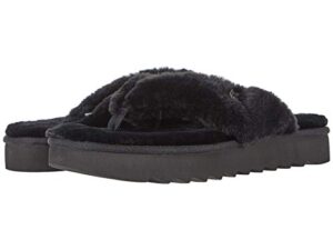 koolaburra by ugg women's furr-ee flip-flop, black, 9