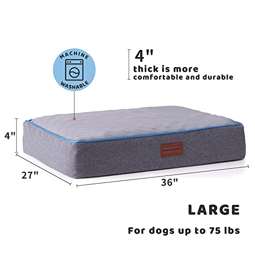 SunStyle Home Dog Bed for Large Dog Bed Small Dog Bed L Dog Bed Up to 50/75/100lbs Orthopedic Egg Crate Foam