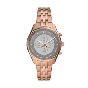 fossil women's 38mm scarlette mini stainless steel hybrid hr smart watch,fitness tracker, color: rose gold (model: ftw7043)