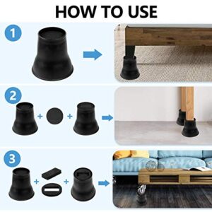 BTSD-home Bed Risers 6 Inch Heavy Duty Furniture Risers Adjustable Table Risers Suitable for College Dorm Twin XL, Sofas, Couches, TV Stands and Chairs (4 Pack, Round)