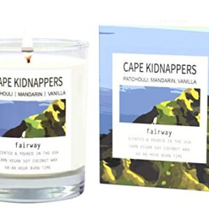 Fairway Premium Candle for Sport Lovers | All Natural Scented Vegan Soy Wax | Hand Poured in USA | Golf Candles | Bucket List Cape Kidnappers | Scent Patchouli,Mandarin,Vanilla | 13.5 oz Glass Tumbler