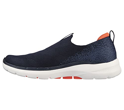 Skechers Men's Gowalk 6-Stretch Fit Slip-On Athletic Performance Walking Shoe, Navy/Orange, 12