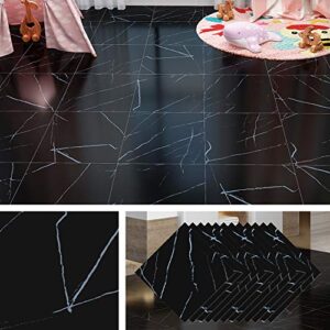 livelynine peel and stick floor tile 12x12 inch 16 pack marble black vinyl flooring peel and stick flooring tiles for kitchen bedroom bathroom farmhouse renter floor stickers peel and stick tile floor