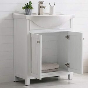 Luca Kitchen & Bath LC30HWP Pure Carson 30" Single Sink Bathroom Vanity White Porcelain Countertop-No Assembly Required