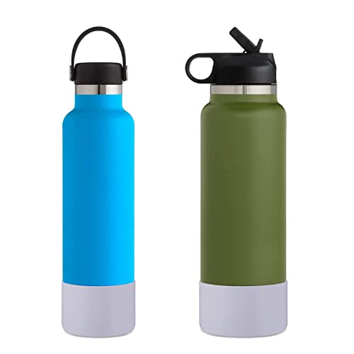 CHEETAH Protective Boot for Hydroflask Water Bottle 12oz - 40oz, BPA Free Bottom Silicone Sleeve Cover, Compatible with All Water Bottles with Bottom Width of 2.87-3.56in (12-24oz, Fog)