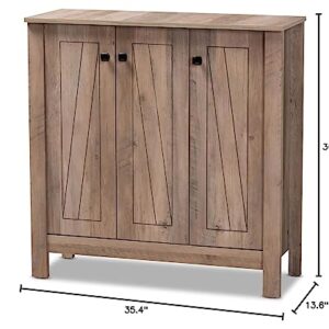 Baxton Studio Derek Shoe Cabinets, One Size, Natural Oak