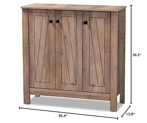 Baxton Studio Derek Shoe Cabinets, One Size, Natural Oak