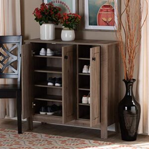 Baxton Studio Derek Shoe Cabinets, One Size, Natural Oak