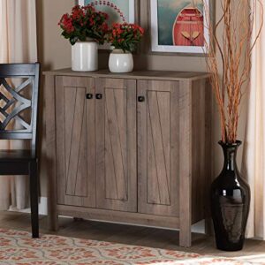 Baxton Studio Derek Shoe Cabinets, One Size, Natural Oak