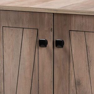 Baxton Studio Derek Shoe Cabinets, One Size, Natural Oak