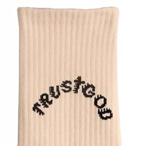 LifeShine 2 Packs Fashion Socks Sunday Service Trust God and Jesus is King Tube Cotton Double Yarn Socks for Men Women