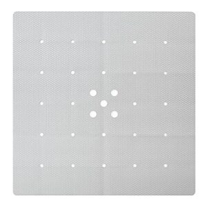 Webos Shower Mat Non Slip: Silicone Foldable no Suction Cups Bath Mats Machine Washable for Textured and Reglazed Shower Stall Safety Matt with Drain Holes Bathtub Mat (Grey, 21x21 Inches)