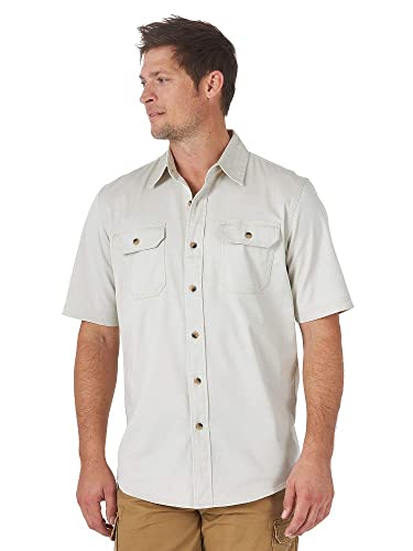 Wrangler Authentics Men's Weather Anything Short Sleeve Woven Shirt, Pelican, Medium