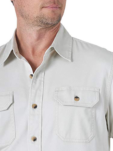 Wrangler Authentics Men's Weather Anything Short Sleeve Woven Shirt, Pelican, Medium