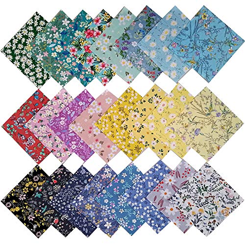 8" x 8" 25 PCS 100% Cotton Fabric Bundles for Quilting Sewing DIY & Quilt Beginners, Quilting Fabric Squares