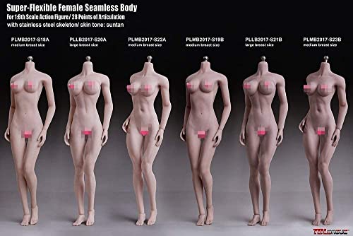 HiPlay TBLeague 1/6 Scale 12 inches Female Super Flexible Seamless Figure Body, Muscular Body Type, Large Bust, Minature Collectible Action Figures (Suntan Skin, S21B (Muscular & Large Bust))