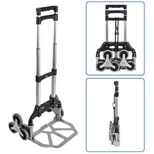 Grocery Cart with Climbing Wheel Aluminum Portable Folding Stair Climbing Cart with Shopping Bag and Climbing Rope