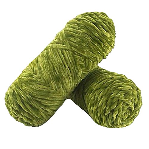 Green Velvet Chenille Yarn DIY Winter Sweater Scarf Gloves Yarn Fluffy Soft Warm Yarn Accessory Yarn Knitting Materials 200g