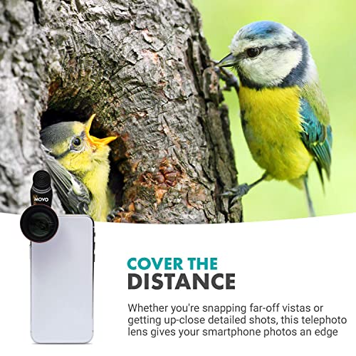 Movo SPL-Tele 3X Telephoto Lens with Clip Mount for Smartphones - Zoom Lens for iPhone, Android, and Tablets - Smartphone Telescopic Lens for Video and Photography - Best Telephoto Lens for iPhone