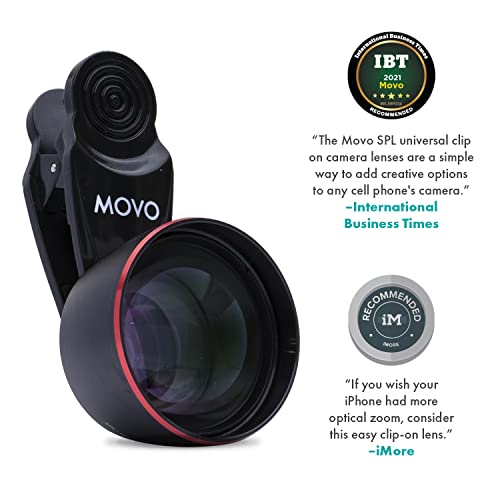 Movo SPL-Tele 3X Telephoto Lens with Clip Mount for Smartphones - Zoom Lens for iPhone, Android, and Tablets - Smartphone Telescopic Lens for Video and Photography - Best Telephoto Lens for iPhone