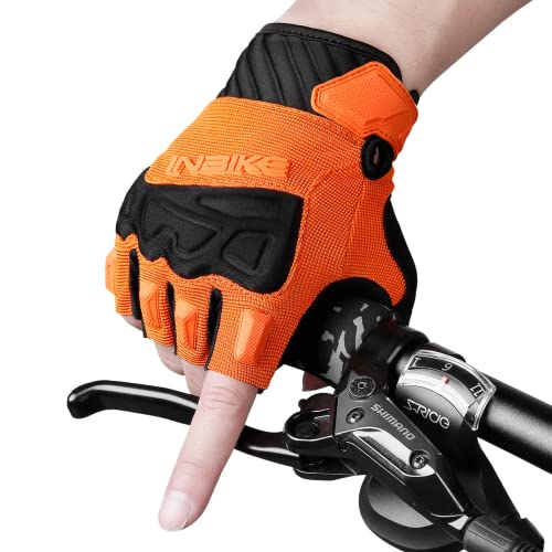 INBIKE Cycling Bike Gloves Padded Half Finger Bicycle Gloves Shock-Absorbing Anti-Slip Breathable MTB Road Biking Gloves for Men/Women