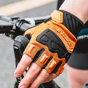 INBIKE Cycling Bike Gloves Padded Half Finger Bicycle Gloves Shock-Absorbing Anti-Slip Breathable MTB Road Biking Gloves for Men/Women