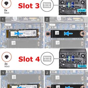 Deal4GO 2280 M.2 SSD Heatsink Hard Drive Cover Heat Shield Fits Slot Three/Four for Dell Alienware Area-51m R2 03JTF8 3JTF8