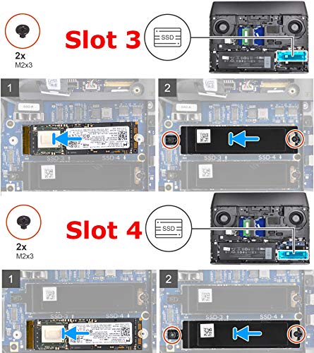 Deal4GO 2280 M.2 SSD Heatsink Hard Drive Cover Heat Shield Fits Slot Three/Four for Dell Alienware Area-51m R2 03JTF8 3JTF8