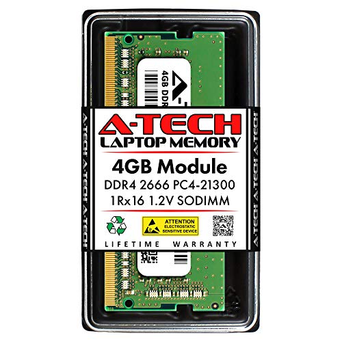 A-Tech 4GB Memory RAM for Dell Alienware Area-51M - DDR4 2666MHz PC4-21300 Non ECC SO-DIMM 1Rx16 1.2V - Single Laptop & Notebook Upgrade Module (Replacement for SNPKN2NMC/4G)