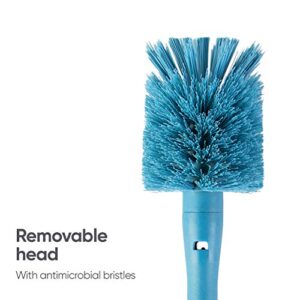 Owala 2-in-1 Water Bottle Brush Cleaner and Water Bottle Straw Cleaner Brush, Water Bottle Brush with Removable Head and Twist n’ Hide Straw Brush, Smokey Blue