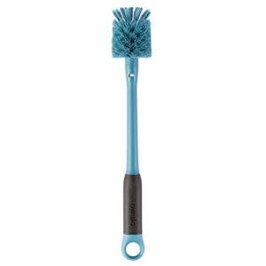 Owala 2-in-1 Water Bottle Brush Cleaner and Water Bottle Straw Cleaner Brush, Water Bottle Brush with Removable Head and Twist n’ Hide Straw Brush, Smokey Blue