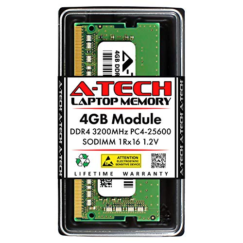 A-Tech 4GB Memory RAM for Dell Alienware Area 51M R2 - DDR4 3200MHz PC4-25600 Non ECC SO-DIMM 1Rx16 1.2V - Single Laptop & Notebook Upgrade Module (Replacement for AA937597)