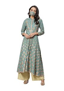 yash gallery rayon floral printed anarkali kurtis for women indian style green